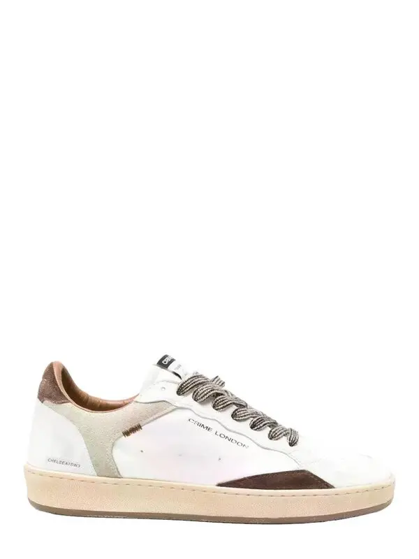 CRIME LONDON Distressed-effect Panelled Sneakers - White