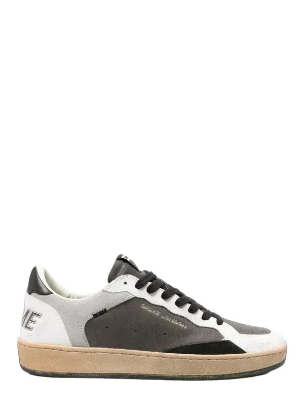 CRIME LONDON Logo Print Leather Sneakers - Grey