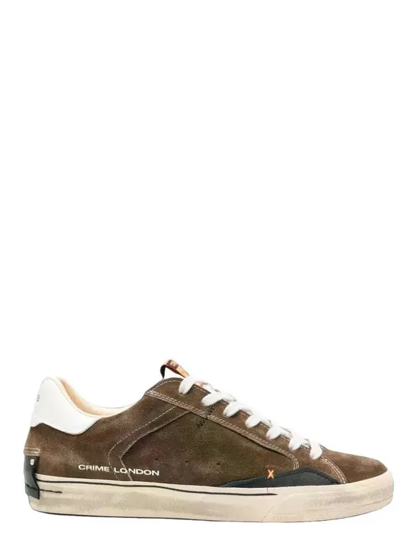 CRIME LONDON Suede Leather Sneakers - Brown