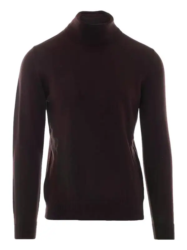 Alpha Studio High-neck Fine-knit Sweater - Brown