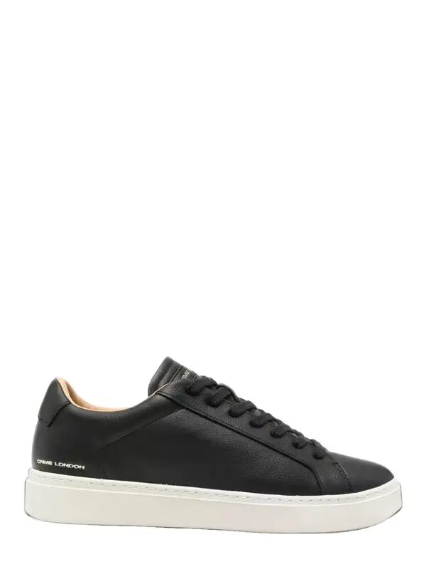 CRIME LONDON Logo-print Leather Sneakers - Black