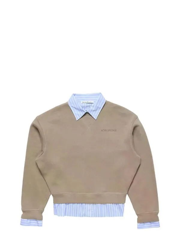Acne Studios Layered Cotton Fleece Sweatshirt - Neutrals
