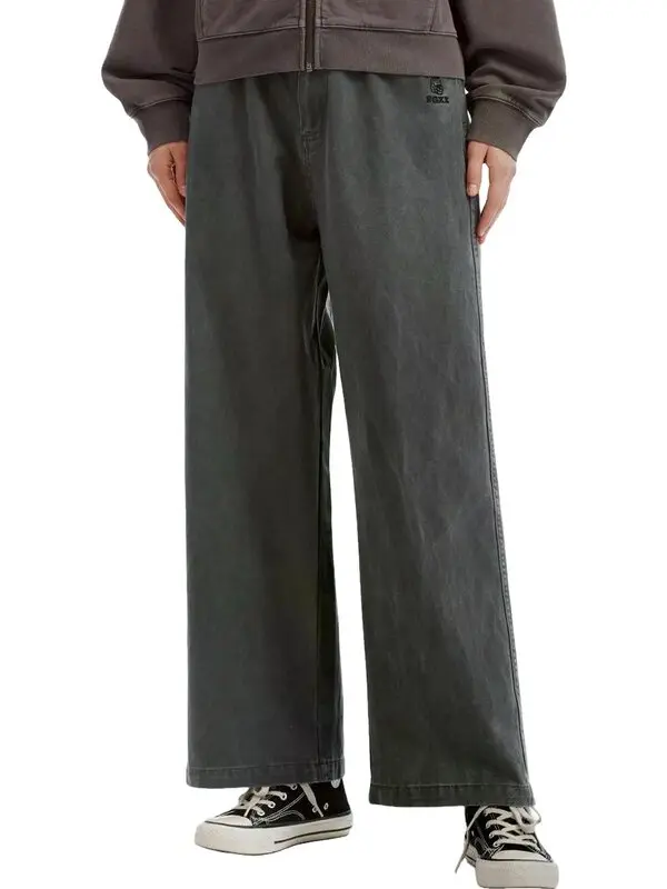 FINGERCROXX Logo-embroidered Wide-leg Trousers - Grey