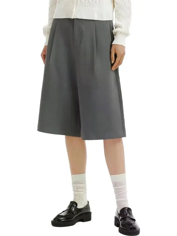 B+AB Tailored Wide-leg Shorts - Grey