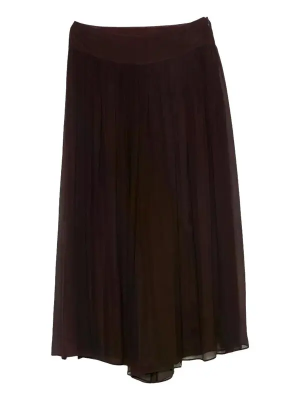 JOSEPH Silk Chiffon Palazzo Pants - Brown
