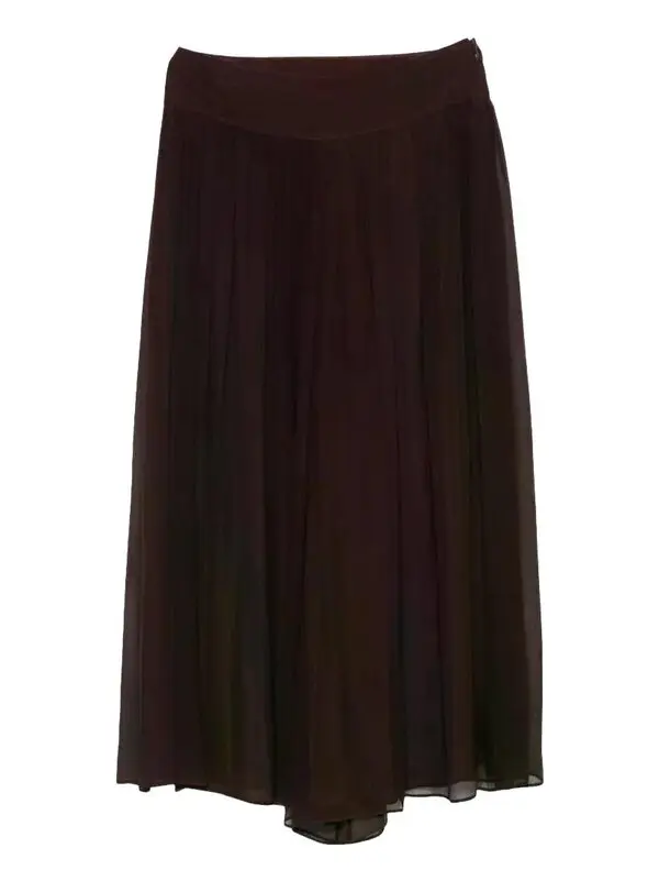 JOSEPH Silk Chiffon Palazzo Pants - Brown