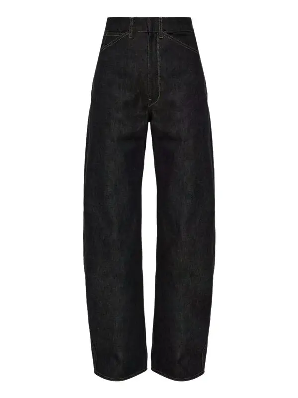 LEMAIRE High-waisted Contrast Stitch Jeans - Blue
