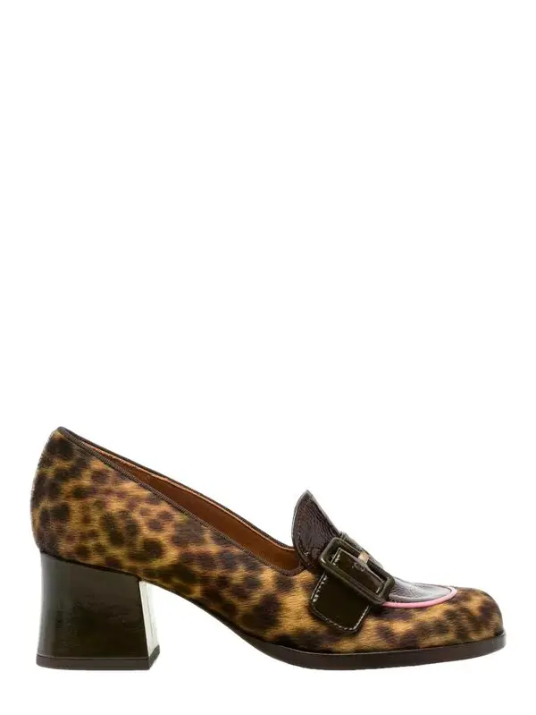 Chie Mihara Leopard Print Buckle-detail Pumps - Brown