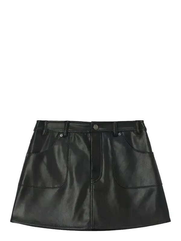 B+AB Pocket Detail A-line Mini Skirt - Black