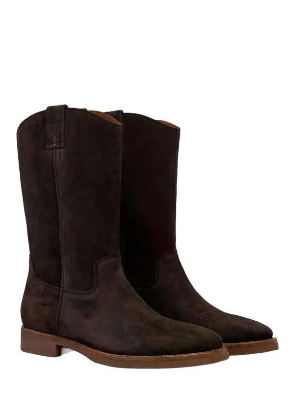 BUTTERO® Paneled Suede Boots - Brown