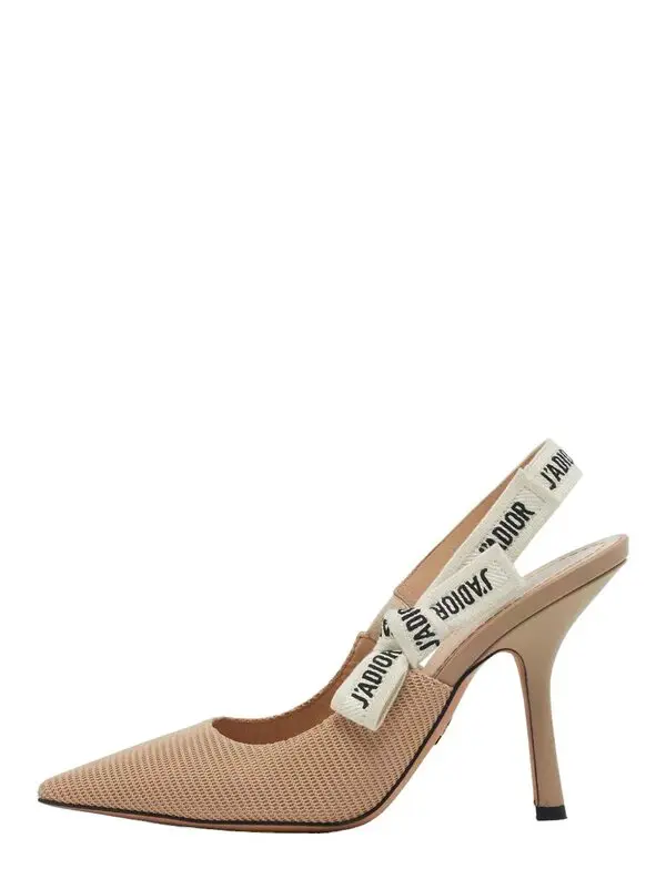 Dior J'adior Slingback Pumps With Embroidered Strap And Stiletto Heel - Neutrals