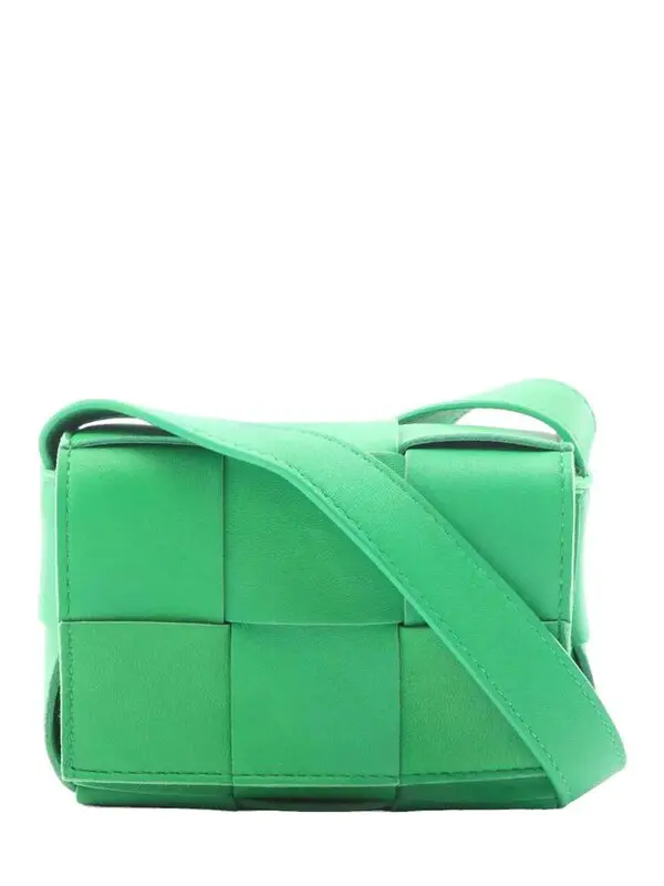 Bottega Veneta Candy Nappa Intrecciato Cassette Crossbody Bag - Green