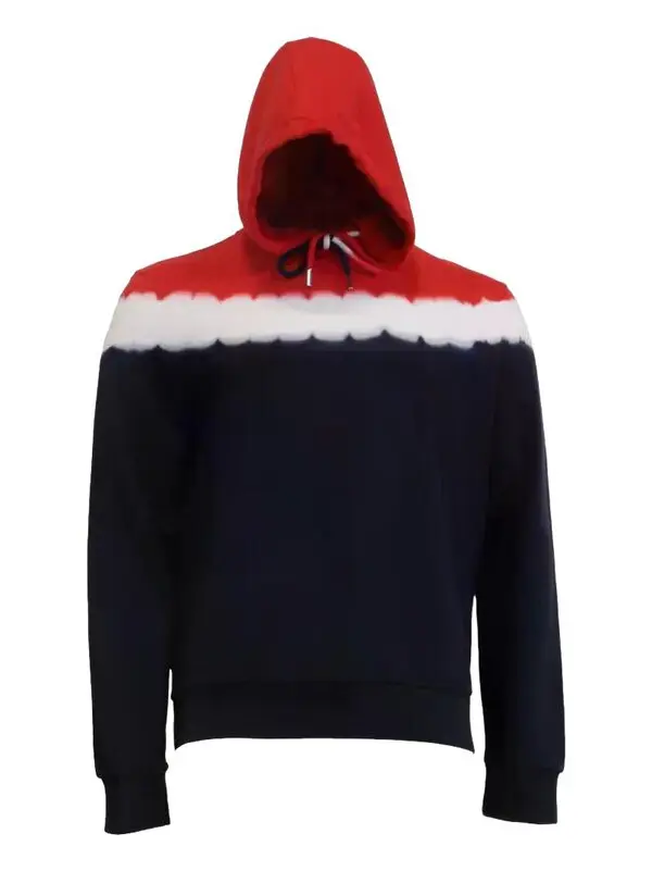 Moncler Tie-dye Hoodie With Logo Patch - Blue