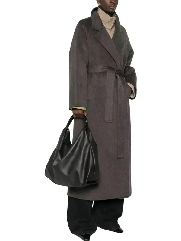 GHERARDINI Leather Slouchy Shoulder Bag - Grey