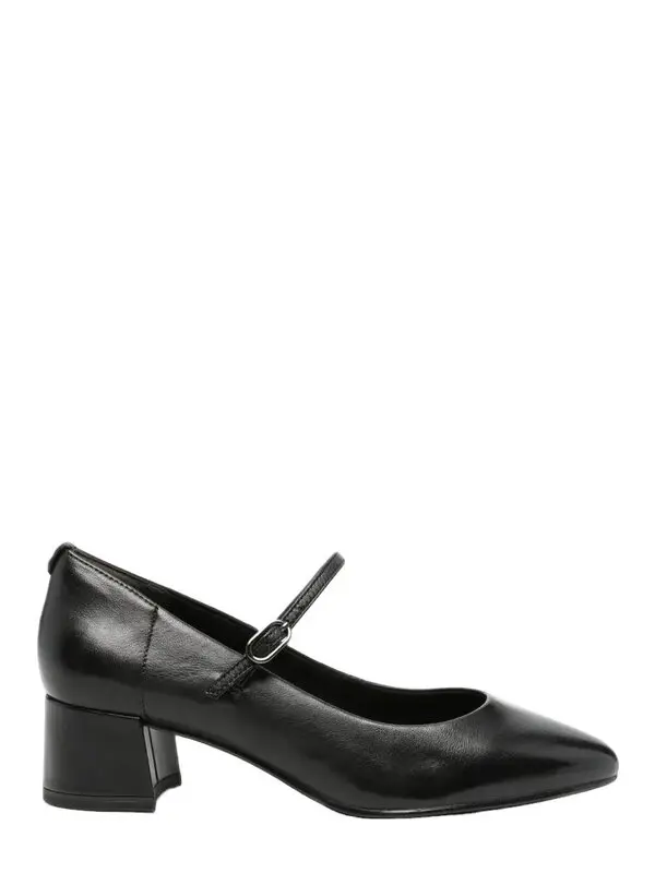 TAMARIS Leather Heeled Pumps - Black