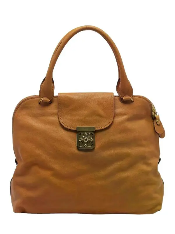 Chloé Elsie Turn-lock Satchel Bag - Brown
