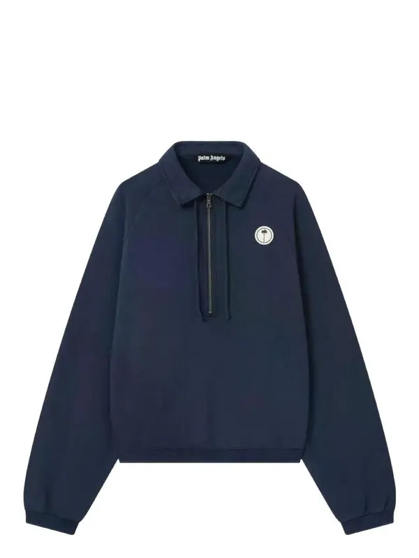 Palm Angels Logo-patch Polo Shirt - Blue