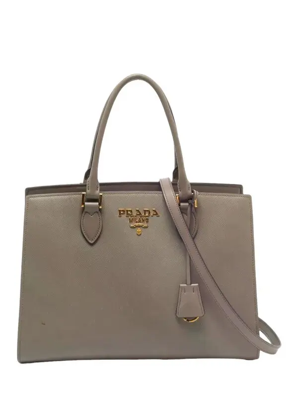Prada Saffiano Leather Tote Bag - Grey