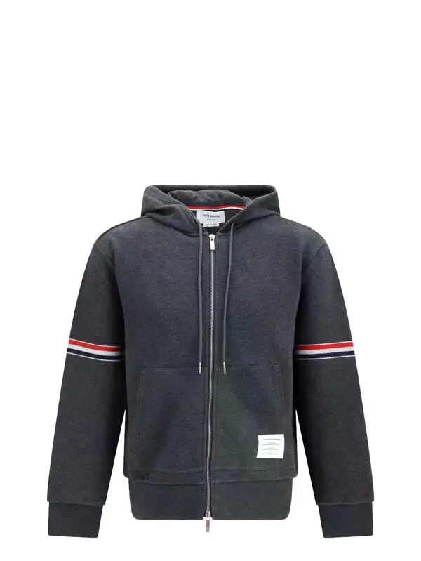 Thom Browne 4-bar Piqué Hoodie - Grey