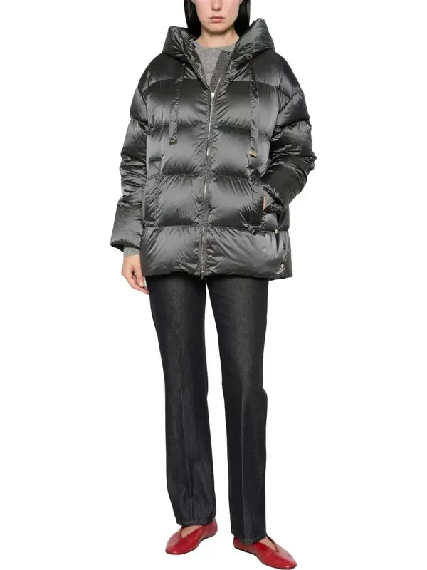 Max Mara Hooded Puffer Jacket - Grey