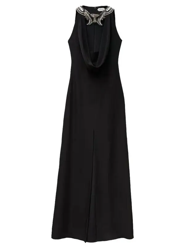 Versace Embroidered Silk Gown - Black