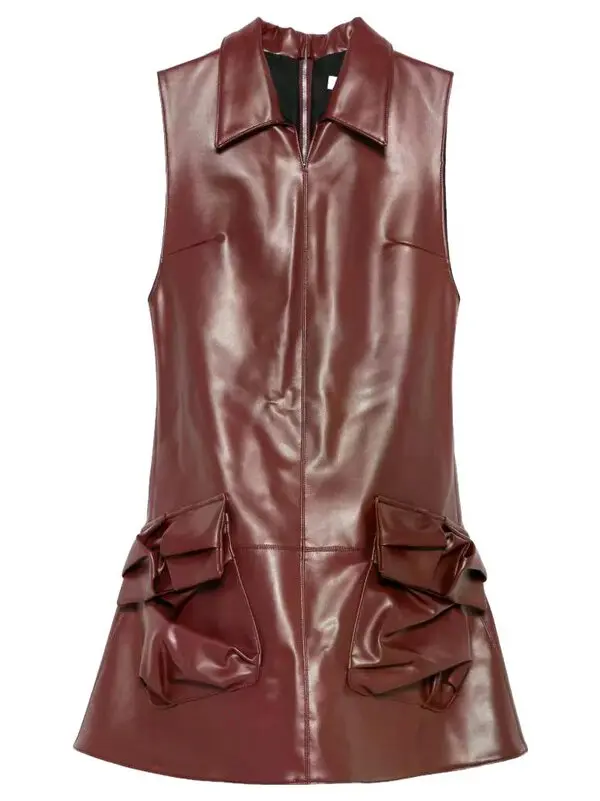 Viktor & Rolf Sleeveless A-line Mini Dress With Draped Pocket Details - Red