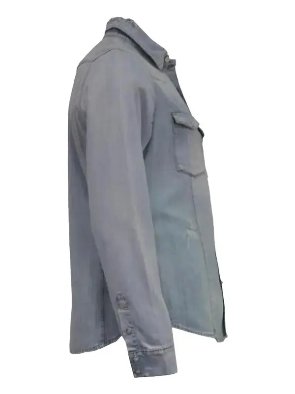 Givenchy Distressed Slim-fit Denim Shirt - Blue