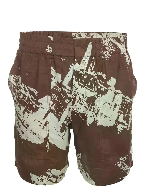 Bottega Veneta Printed Elasticated Waist Shorts - Brown