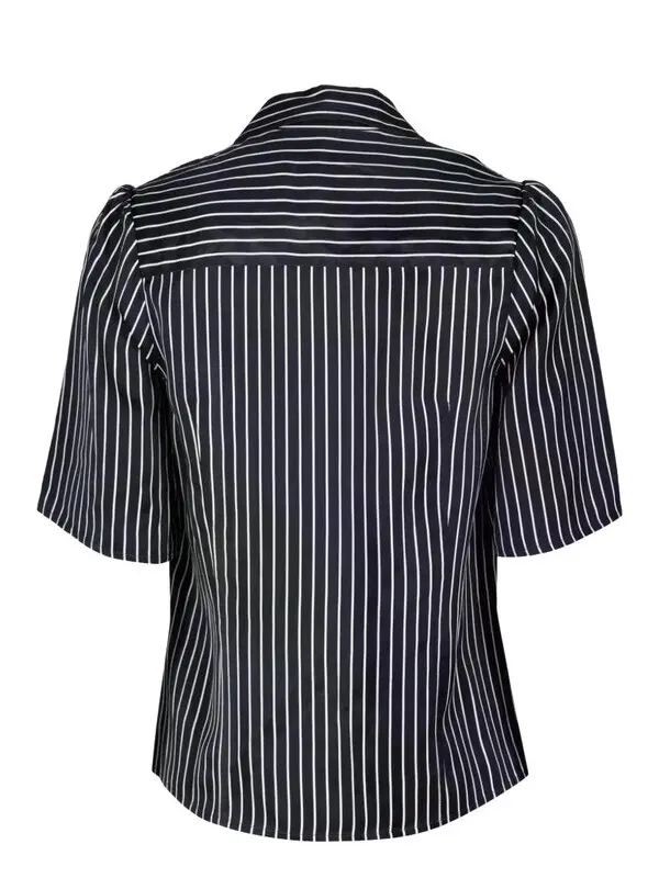 Maria Mcmanus Stripe Print Bell Sleeve Blouse - Black
