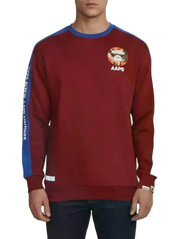 A BATHING APE Graphic Print Sweatshirt - Red