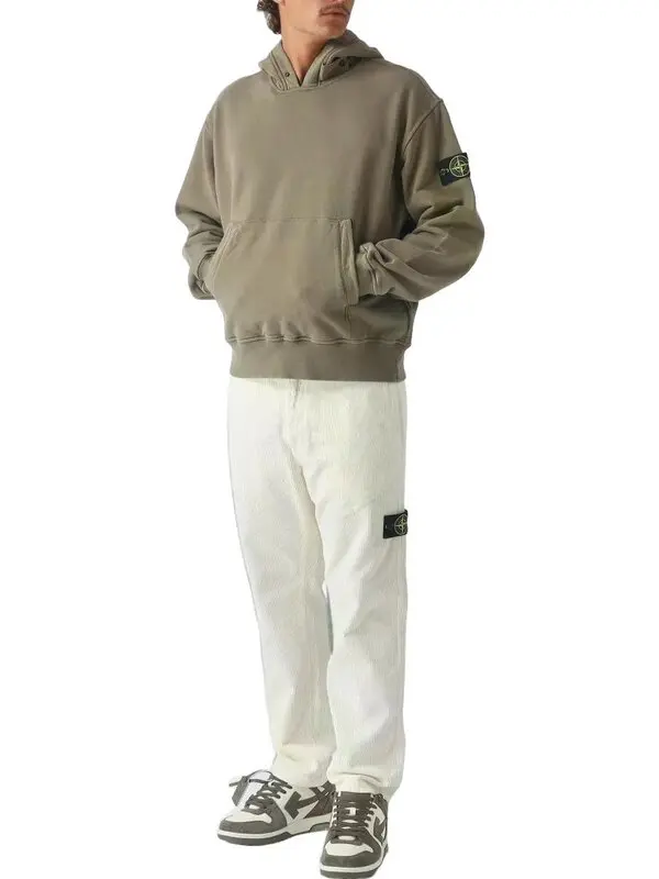 Stone Island Logo Patch Hoodie - Neutrals