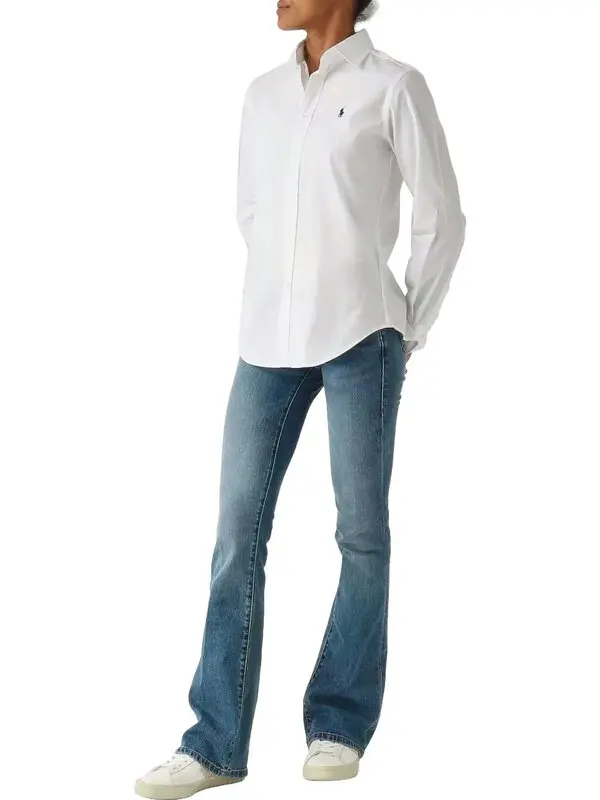 Polo Ralph Lauren Slim Fit Cotton Shirt With Embroidered Pony - White