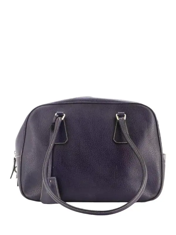 Prada Leather Bauletto Handbag - Blue