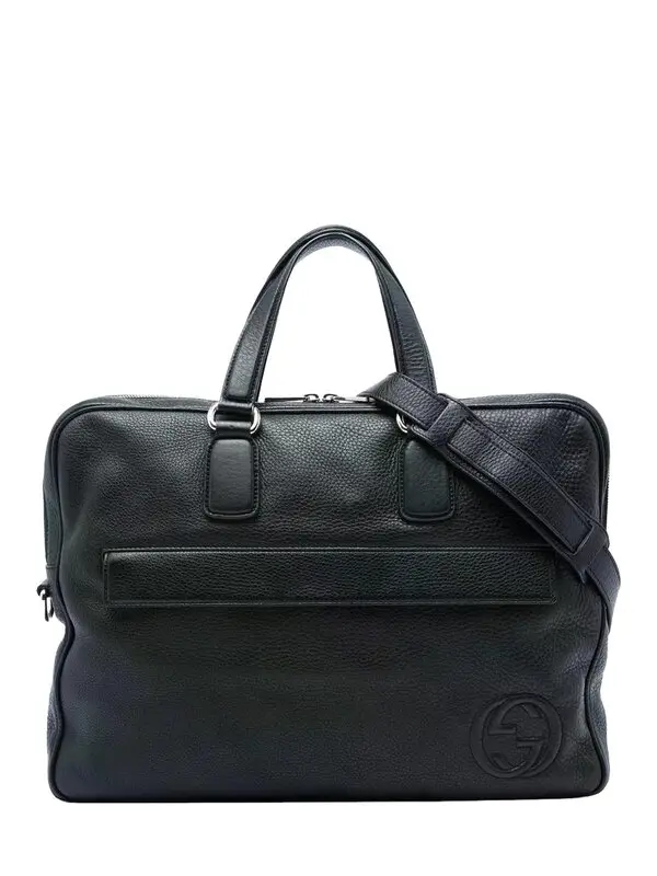 Gucci Calfskin Soho Briefcase Business Bag - Black