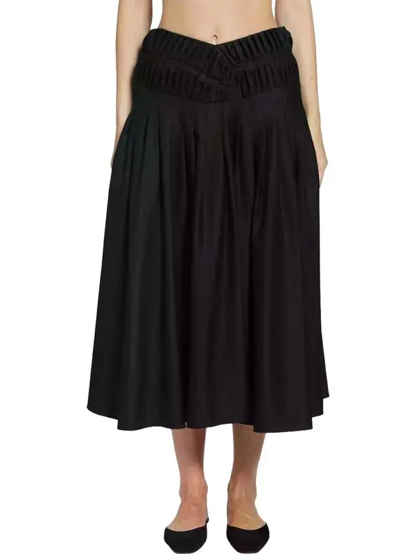 PAULINE DUJANCOURT Georgina Pleated Midi Skirt - Black