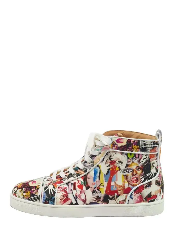 CHRISTIAN LOUBOUTIN Louis Orlato Oh Xtian Print High-top Sneakers - White