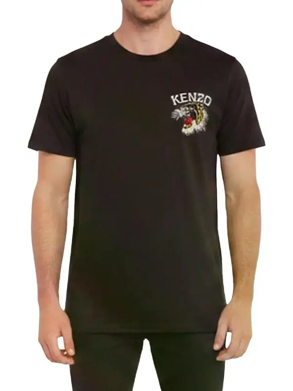 Kenzo Tiger Logo-embroidered T-shirt - Black