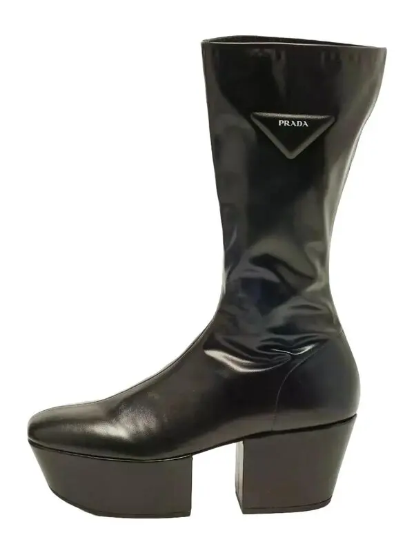 Prada Platform Mid-calf Boots - Black