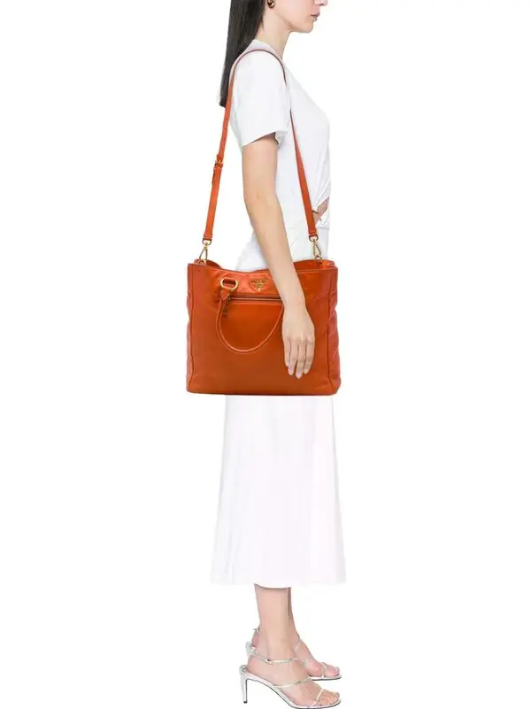 Prada Convertible Tote Satchel - Orange