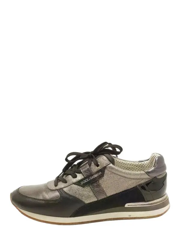 Dolce & Gabbana Leather Lace-up Sneakers - Black