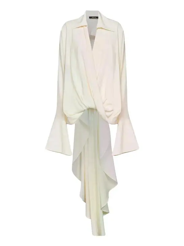 Amen Wrap-front Asymmetric Shirt - Neutrals