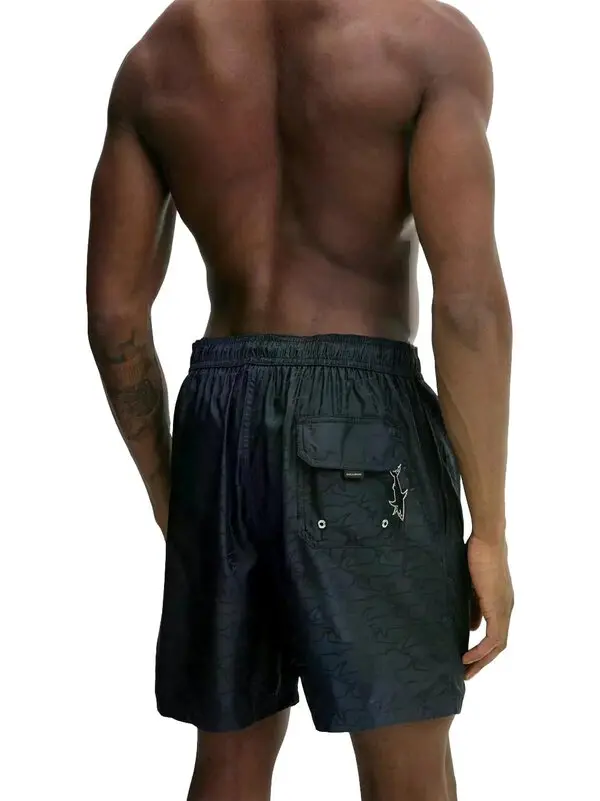 Paul & Shark Portofino Shark-print Swim Shorts - Blue