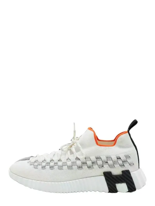 Hermès Flex Knit Lace Up Sneakers - White