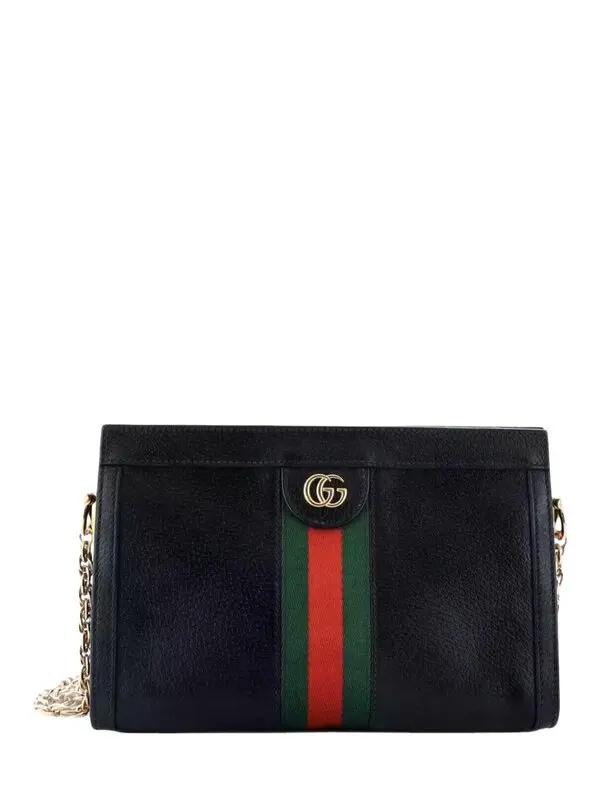 Gucci Ophidia Chain Shoulder Bag Leather Small Crossbody Bag - Black