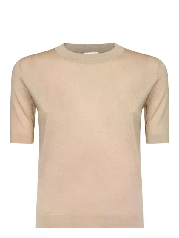 Max Mara Short Sleeve Crew Neck Sweater - Neutrals