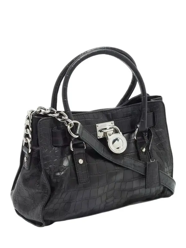 Michael Kors Hamilton Croc-embossed Tote Bag - Black
