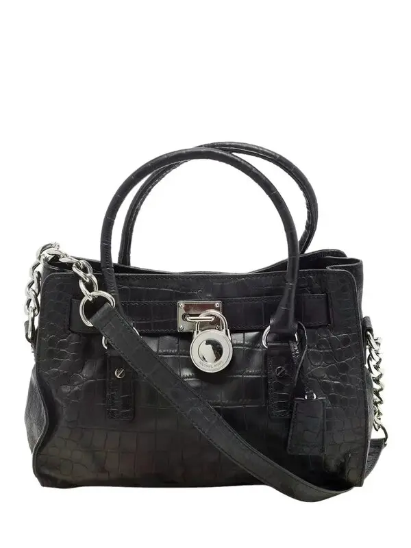 Michael Kors Hamilton Croc-embossed Tote Bag - Black