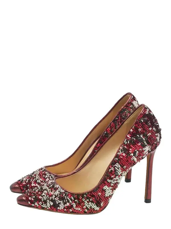 JIMMY CHOO Anouk Sequin Embellished Pumps - Red