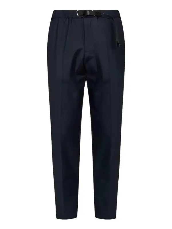 WHITE SAND Belted Pleated Trousers - Blue