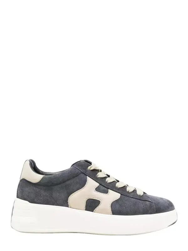 Hogan Rebel Suede Sneakers With Logo Patch - Blue